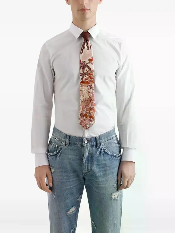Dolce & Gabbana Pin-up Print Silk Tie