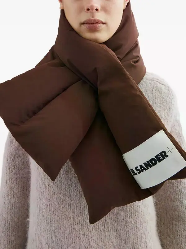 JIL SANDER Down Scarf - Brown