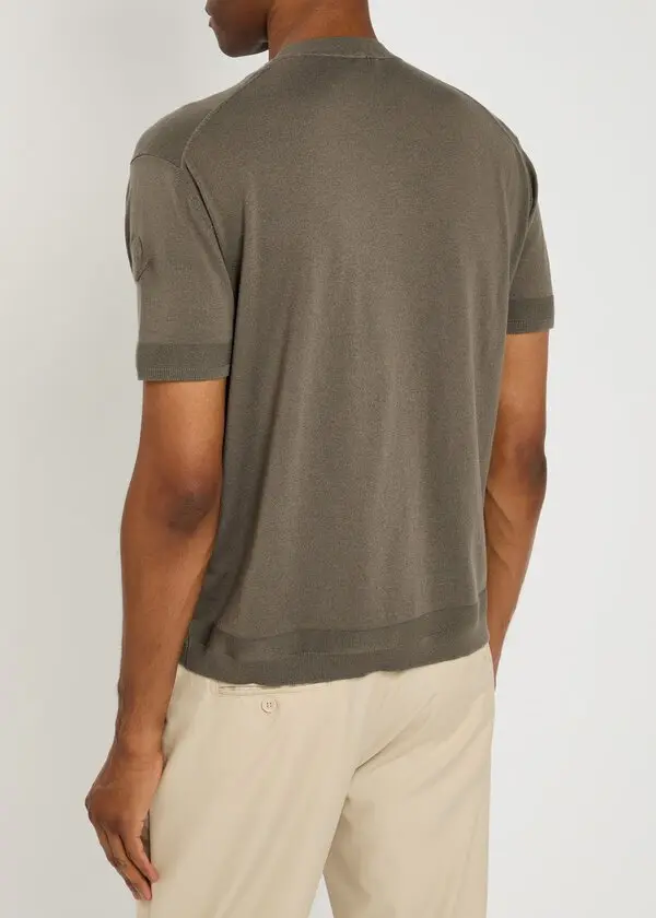 Moncler Knitted T-shirt - Khaki
