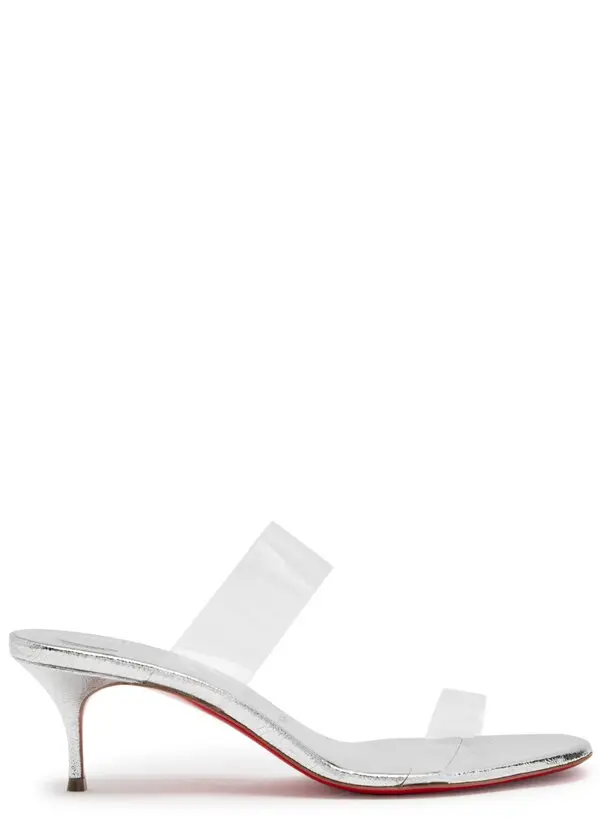 CHRISTIAN LOUBOUTIN Just Nothing 55 Metallic Leather Mules