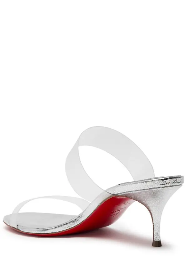 CHRISTIAN LOUBOUTIN Just Nothing 55 Metallic Leather Mules