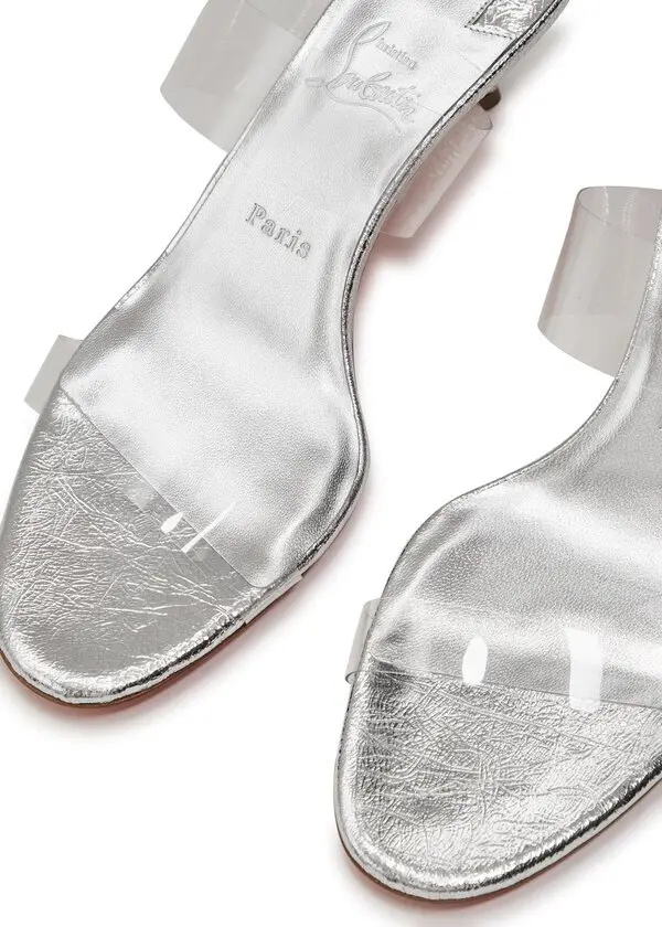 CHRISTIAN LOUBOUTIN Just Nothing 55 Metallic Leather Mules