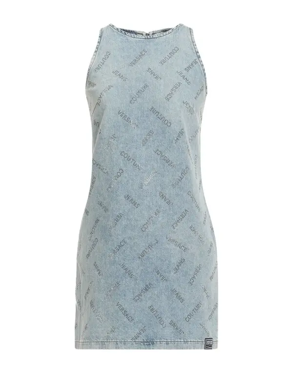 Versace Embellished Denim Mini Dress
