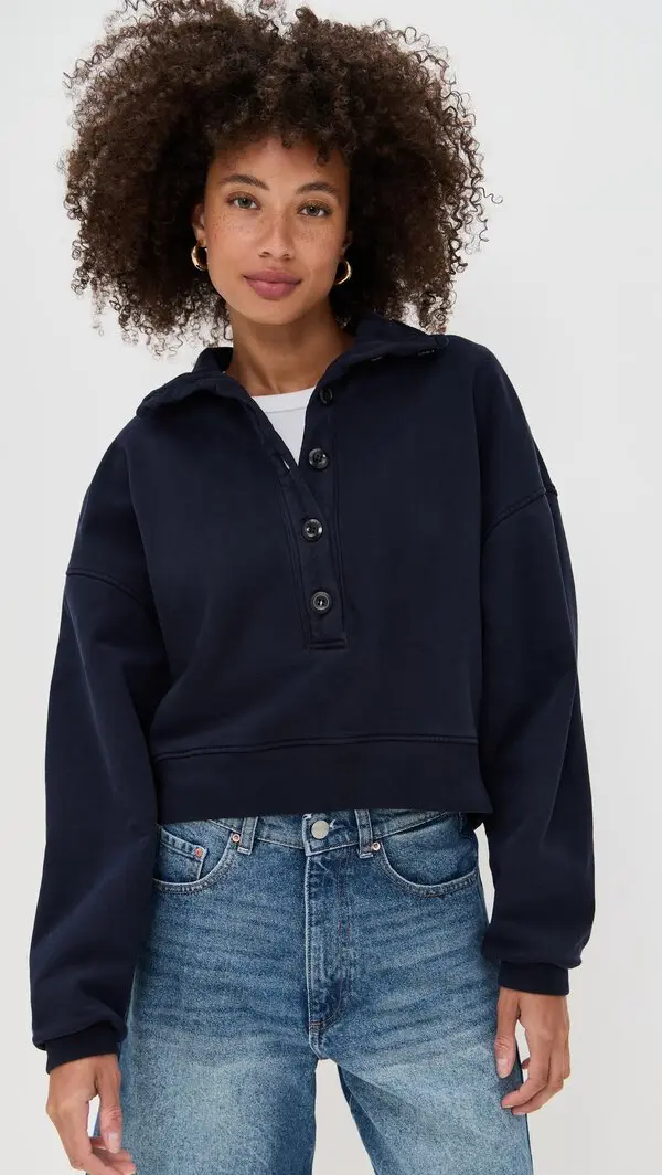 Citizens Of Humanity Mirelle Funnel Neck Top - Navy