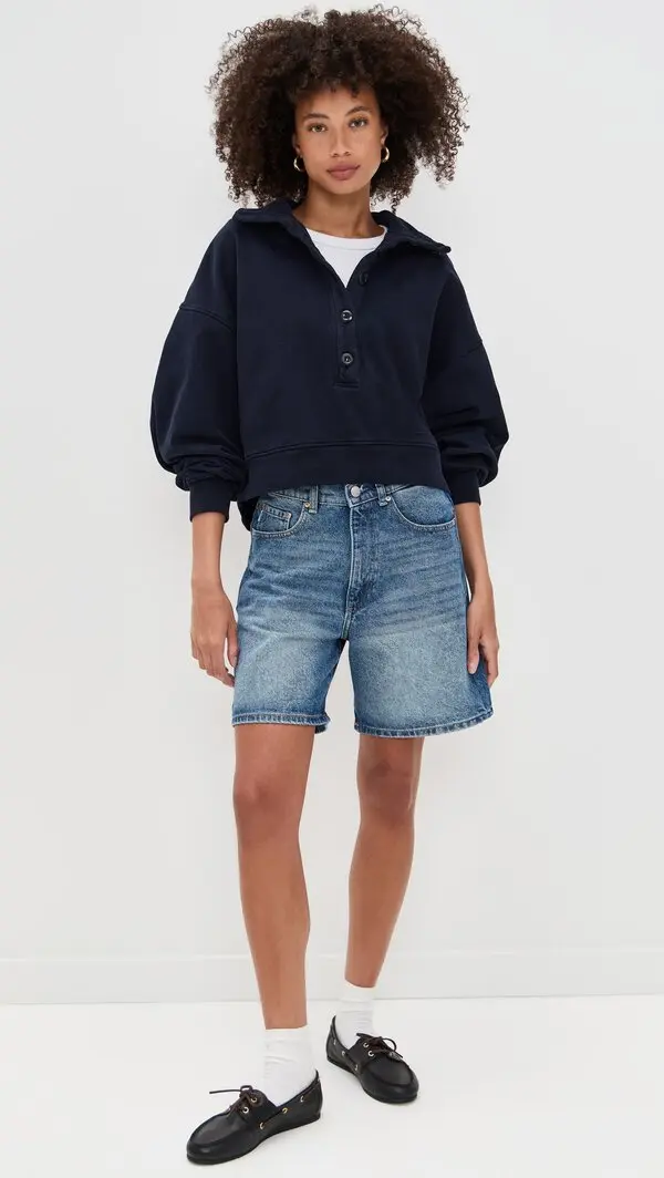 Citizens Of Humanity Mirelle Funnel Neck Top - Navy