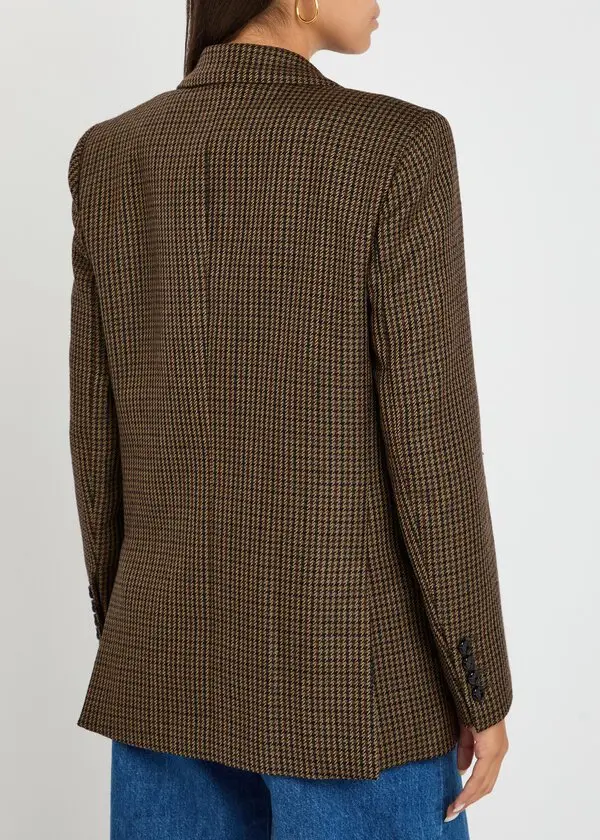 BLAZÉ MILANO Everynight Houndstooth Wool Blazer - Brown