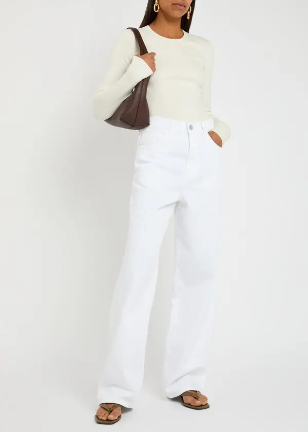 JOSEPH Stretch-silk Knit Top - Ivory
