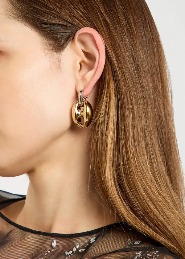 Rabanne Two-tone Drop Earrings - Gold