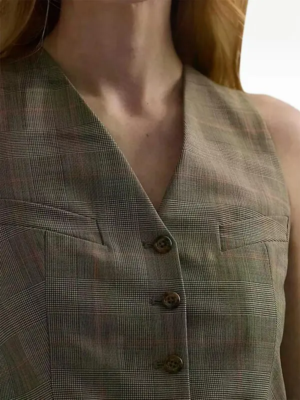Ralph Lauren Checked Button-fastening Waistcoat