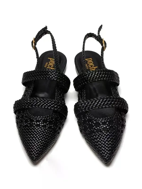 POCHE PARIS Woven Slingback Ballet Flats