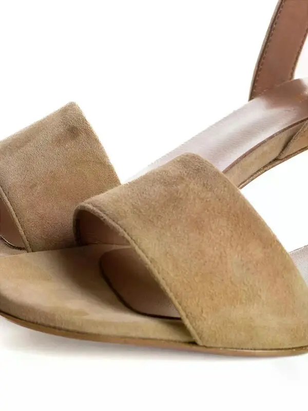 POCHE PARIS Ankle-strap Leather Sandals - Neutrals