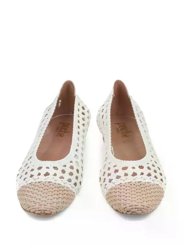 POCHE PARIS Reine Woven Leather Pumps