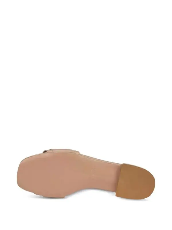POCHE PARIS Leather Slides With Buckle Detail