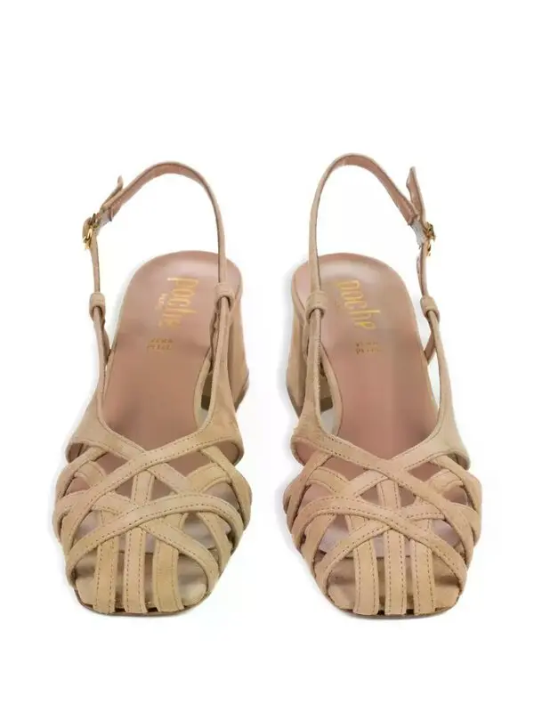 POCHE PARIS Slingback Block-heel Pumps