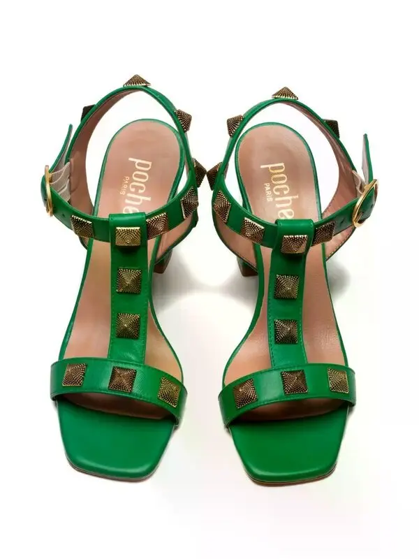 POCHE PARIS 85mm Lille Studded T-bar Sandals