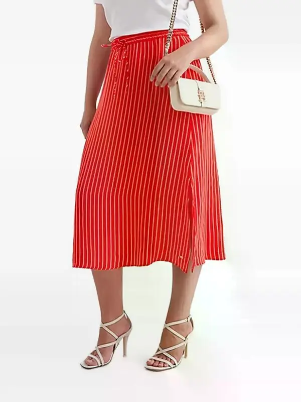 Tommy Hilfiger Striped Side-slit Midi Skirt