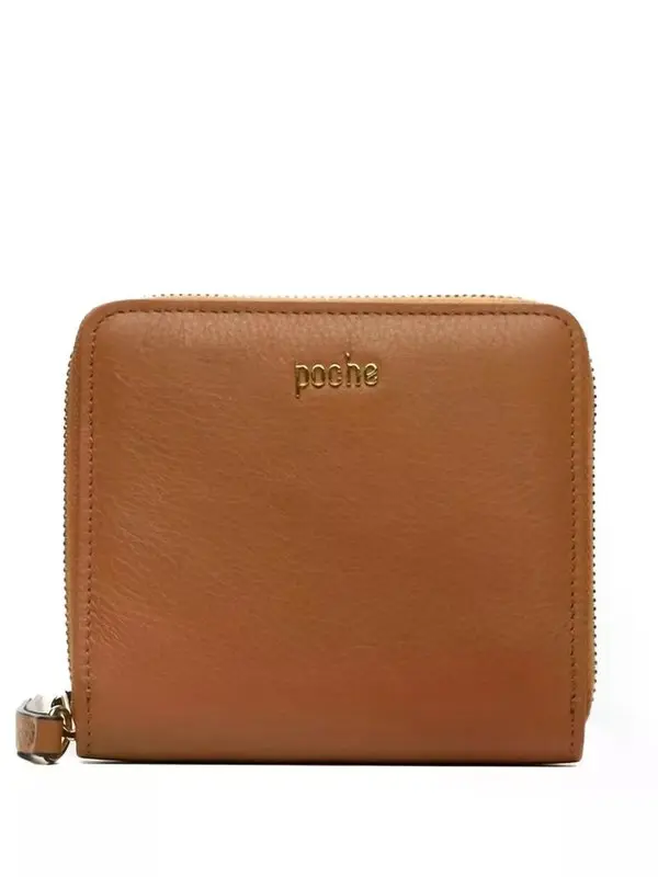 POCHE PARIS Zip-around Leather Wallet - Brown