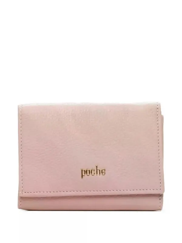 POCHE PARIS Leather Trifold Wallet - Pink