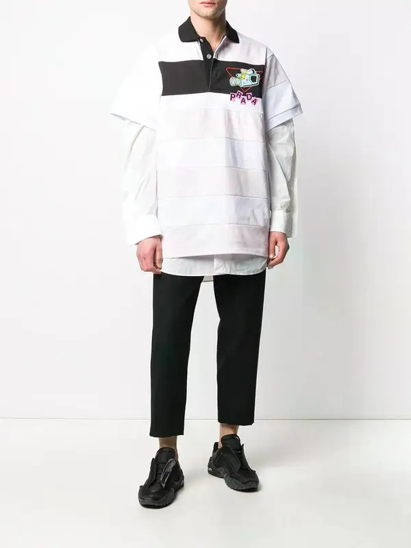 Prada Oversized Stripe Polo Shirt