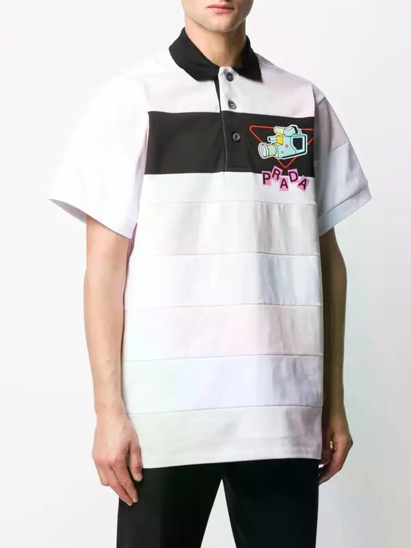 Prada Oversized Stripe Polo Shirt