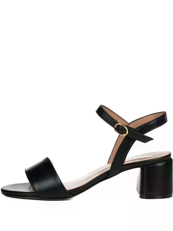 POCHE PARIS Block-heel Leather Sandals