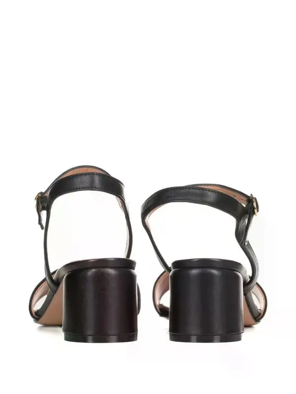 POCHE PARIS Block-heel Leather Sandals