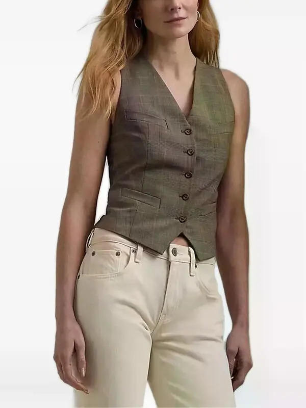 Ralph Lauren Checked Button-fastening Waistcoat