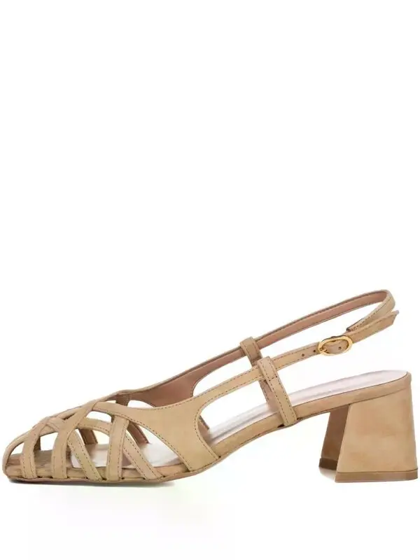 POCHE PARIS Slingback Block-heel Pumps - Neutrals