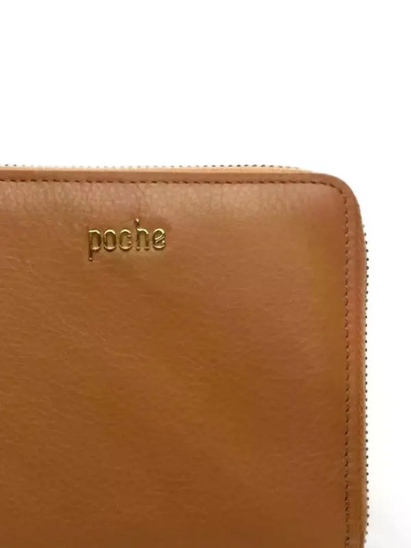POCHE PARIS Zip-around Leather Wallet - Brown