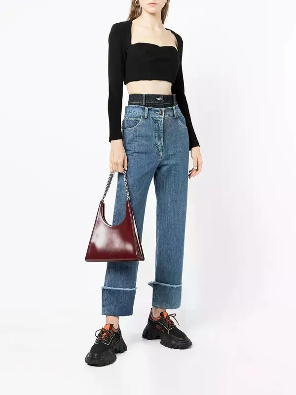 Rokh Washed Double-layer Jeans