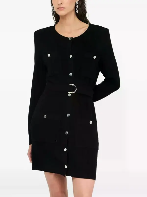 Liu Jo Padded-shoulder Belted Knit Dress