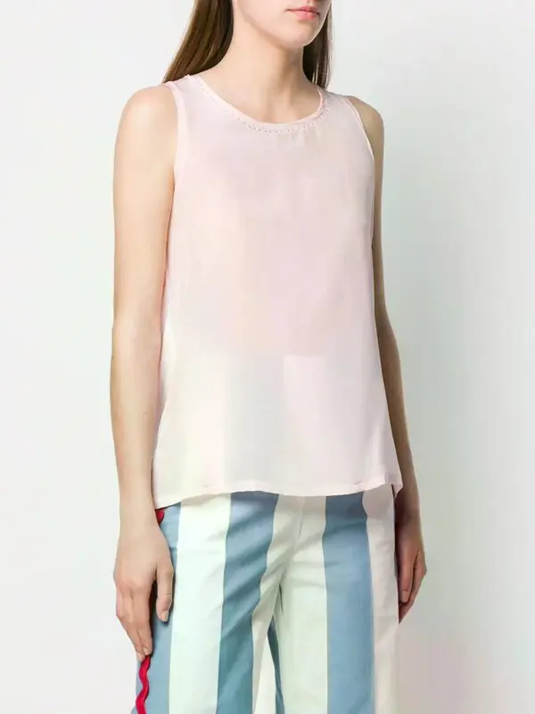 Max Mara Bead-embellished Silk Top