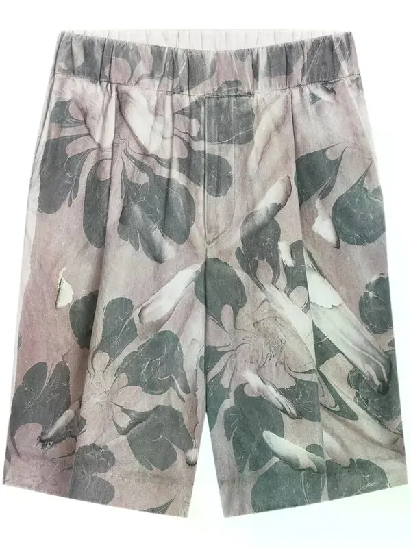 Dries Van Noten Floral-print Bermuda Shorts - Grey