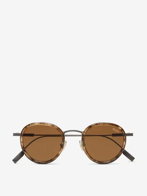 Zegna Round Frame Sunglasses - Carey