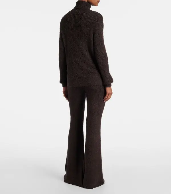 Loro Piana Turtleneck Wool-blend Sweater - Brown