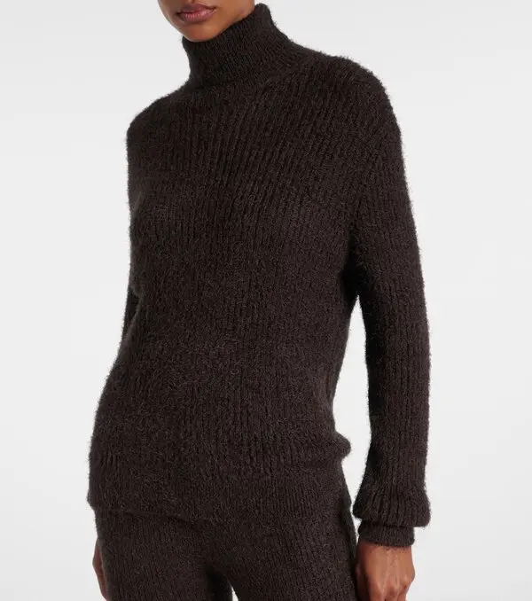 Loro Piana Turtleneck Wool-blend Sweater - Brown