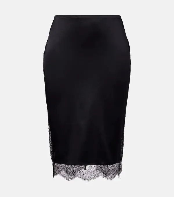 TOM FORD Silk-blend Crêpe Satin Pencil Skirt - Black