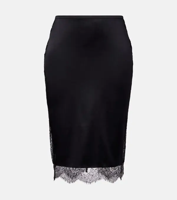 TOM FORD Silk-blend Crêpe Satin Pencil Skirt - Black