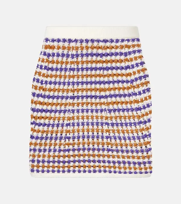 ERES Open-knit Cotton-blend Miniskirt - Multicoloured