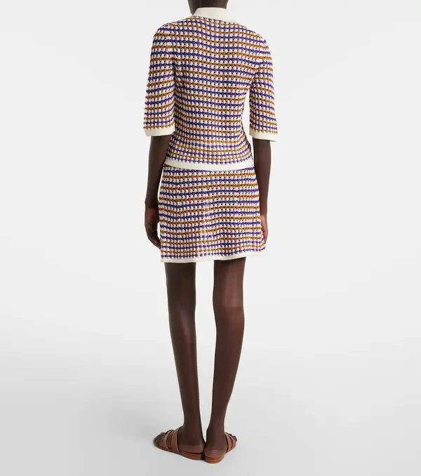 ERES Open-knit Cotton-blend Miniskirt