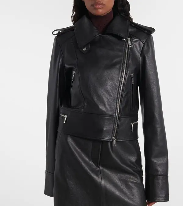 Sportmax Shearling-trimmed Leather Jacket