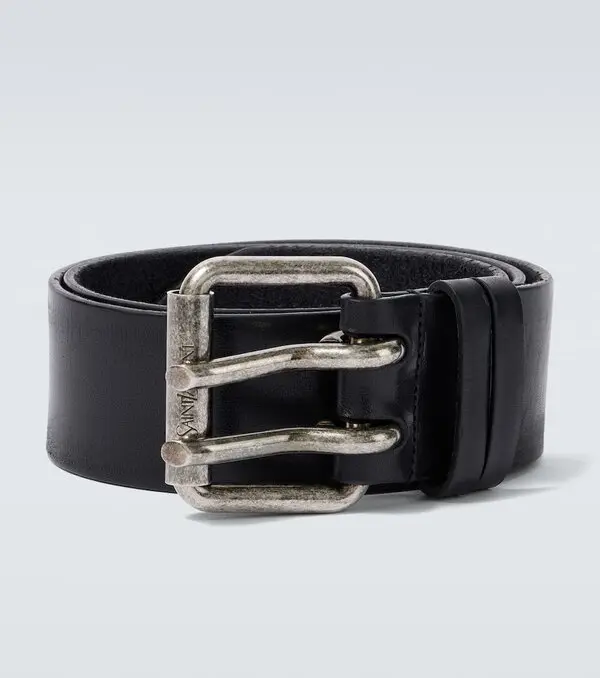 Saint Laurent Motorcycle Leather Belt - Black