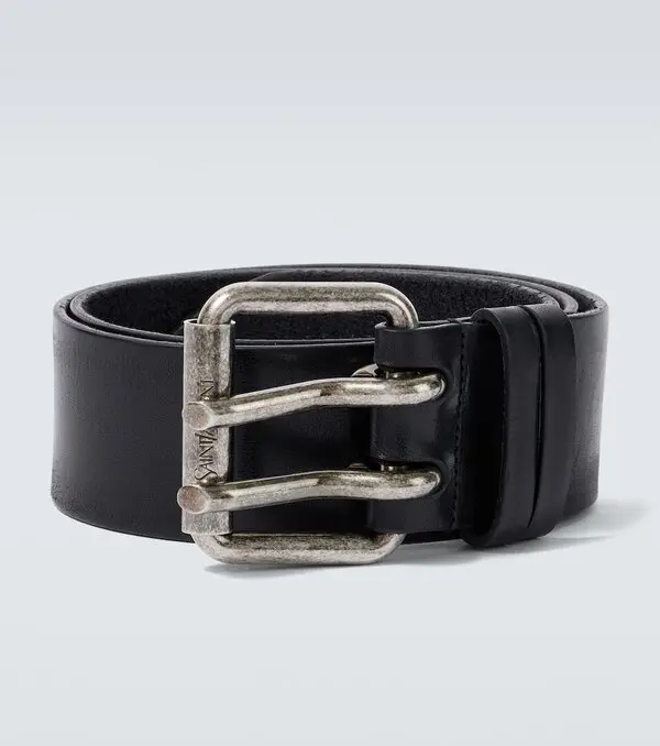 Saint Laurent Motorcycle Leather Belt - Black