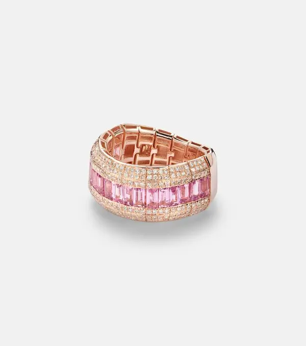 Shay Jewelry 18kt Rose Gold Ring With Sapphire And Diamonds - Pink