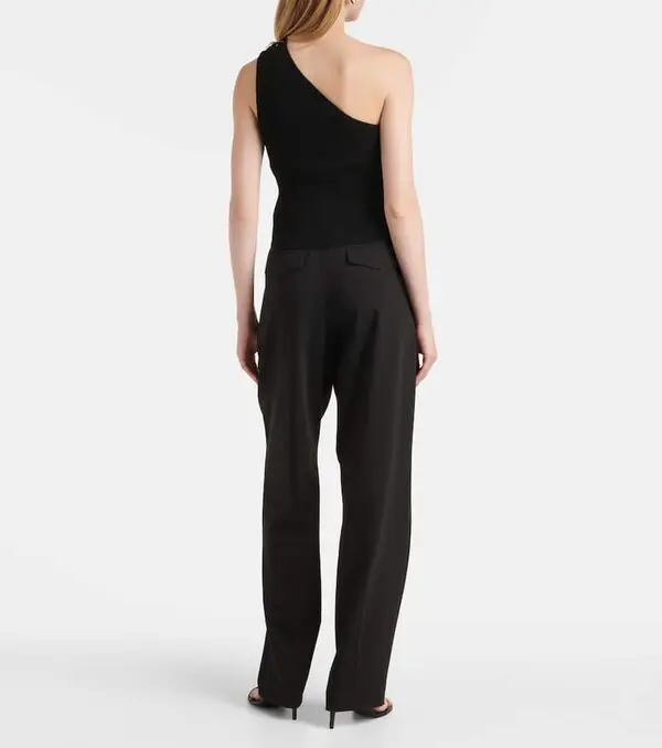Simkhai Fenix Ribbed-knit One-shoulder Top