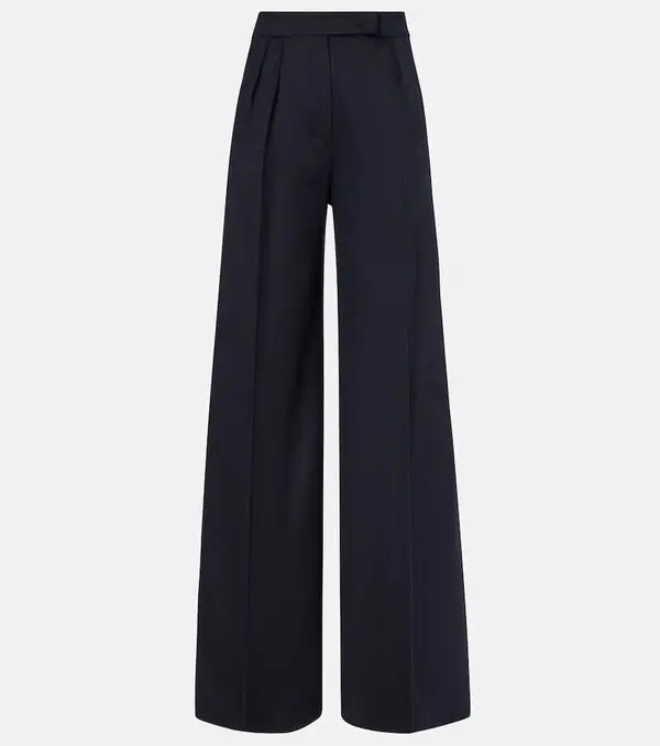 Max Mara Ori Camel Hair Wide-leg Trousers - Blue
