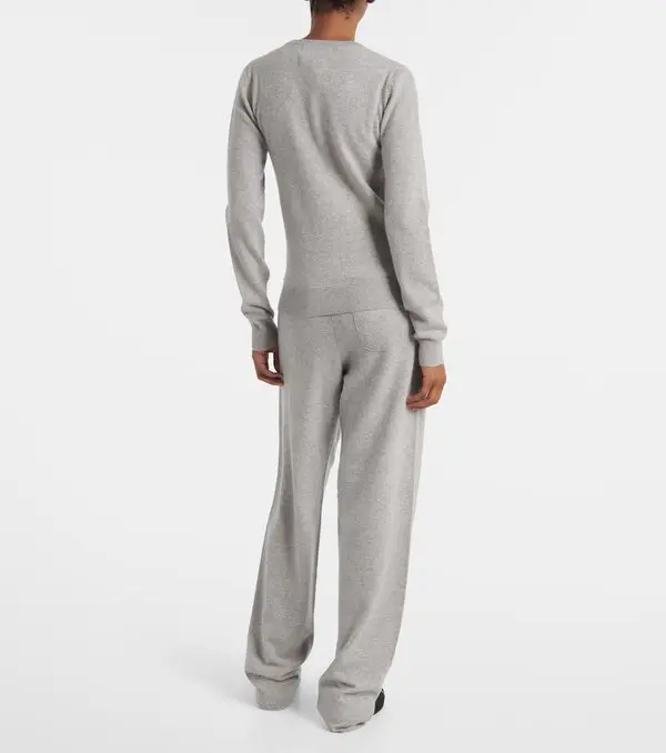 Extreme Cashmere Crewneck Ribbed Sweater - Grey