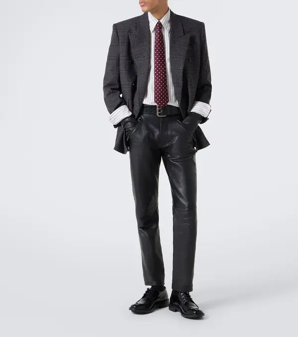 Saint Laurent Lino Leather Derby Shoes