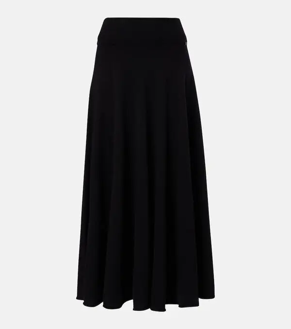 Extreme Cashmere N°313 Twirl Cashmere-blend Maxi Skirt - Black