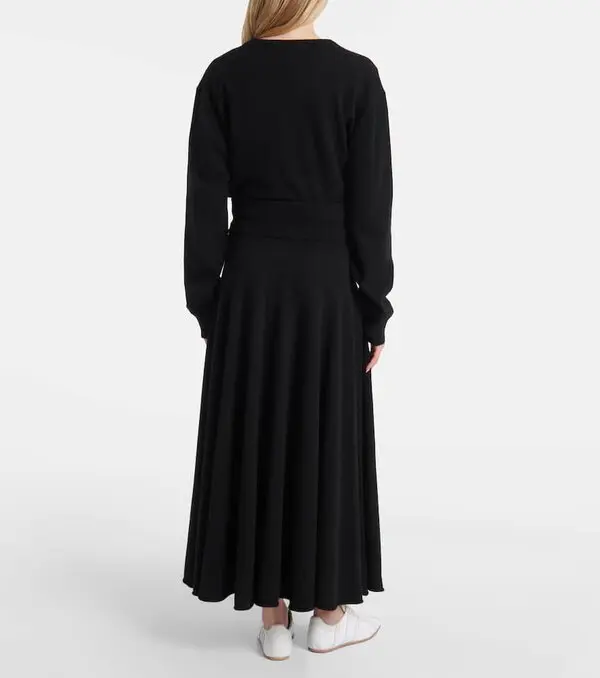 Extreme Cashmere N°313 Twirl Cashmere-blend Maxi Skirt - Black